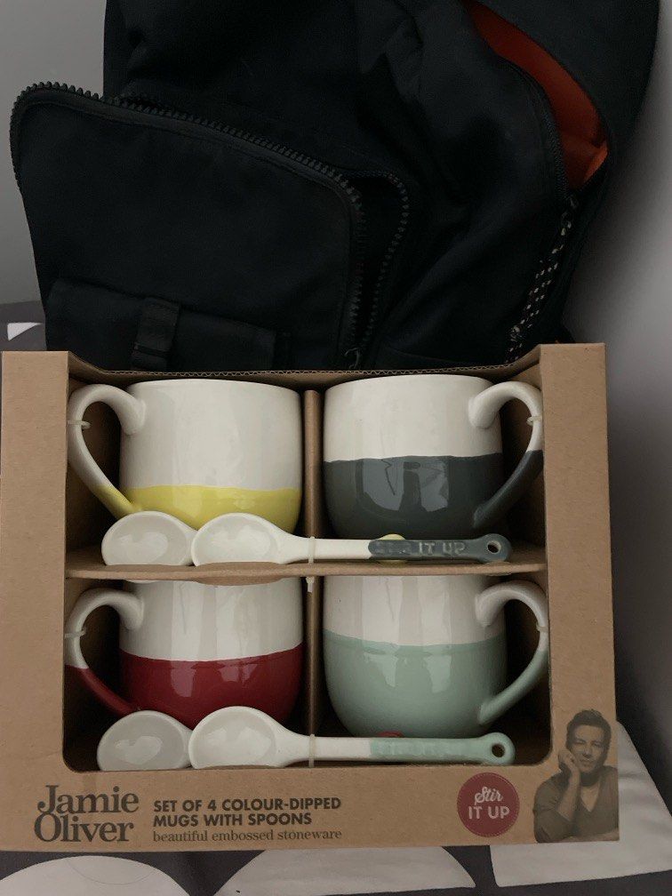 Jamie Oliver Mugs with spoons, Furniture & Home Living, Kitchenware ...