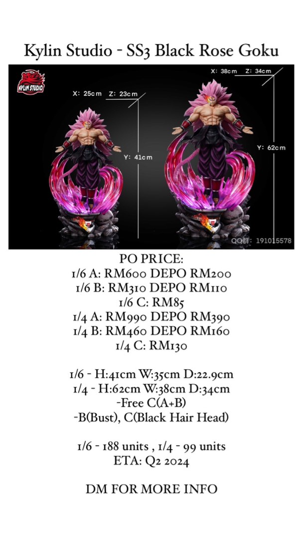 Kylin Studio - SS3 Black Rose Goku, Hobbies & Toys, Toys & Games on ...