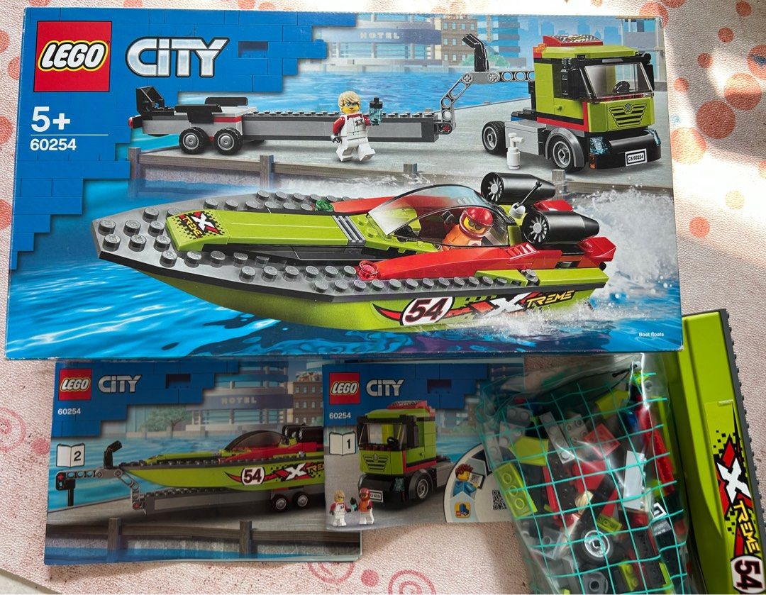 Lego city 60254 race boat transporter, 興趣及遊戲, 玩具 & 遊戲類 - Carousell