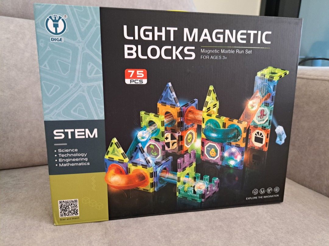 Light Magnetic Blocks Set, Hobbies & Toys, Toys & Games on Carousell