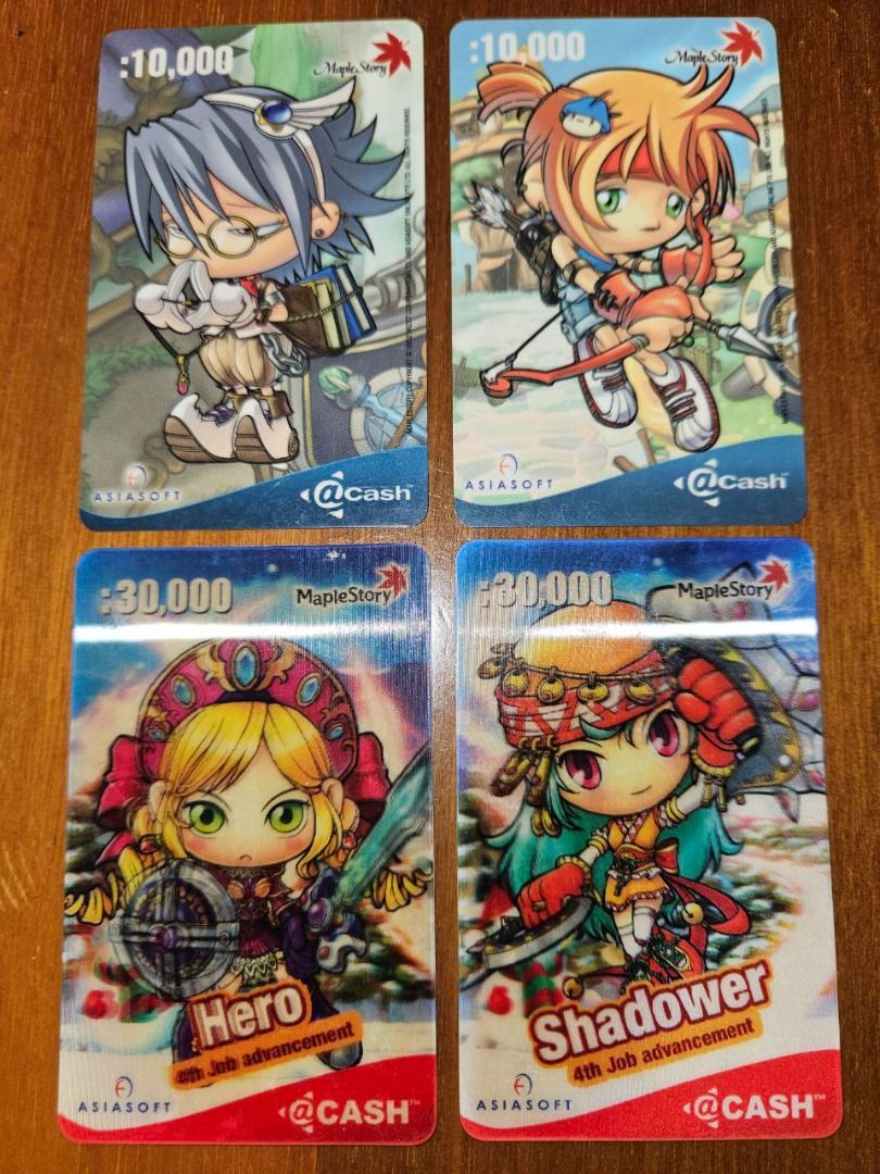 MapleStory @CASH Cards (2005-2009) Acash Prepaid Asiasoft MapleSEA ...