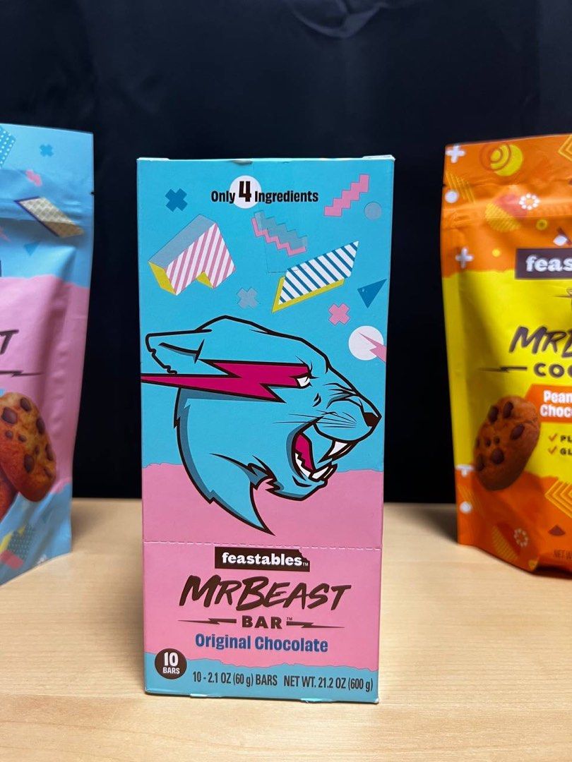 MR BEAST chocolate bar feastables, cookies, deez nuts,chocolate chip ...