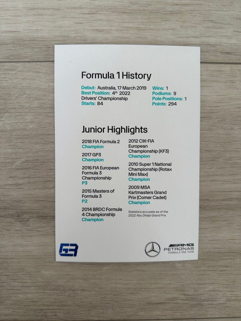 Mercedes F1 Driver Cards 2023, Hobbies & Toys, Memorabilia ...