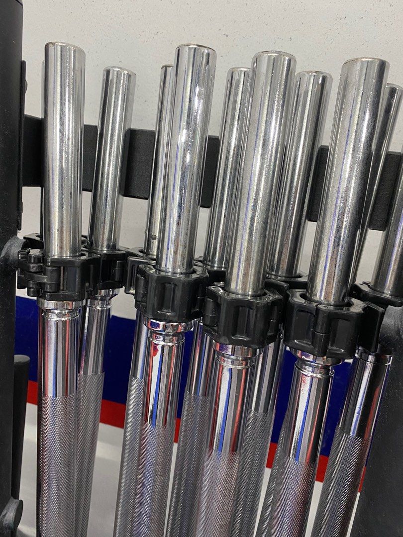 Must go! Full barbell set & FREE weight plate rack, Sports Equipment ...