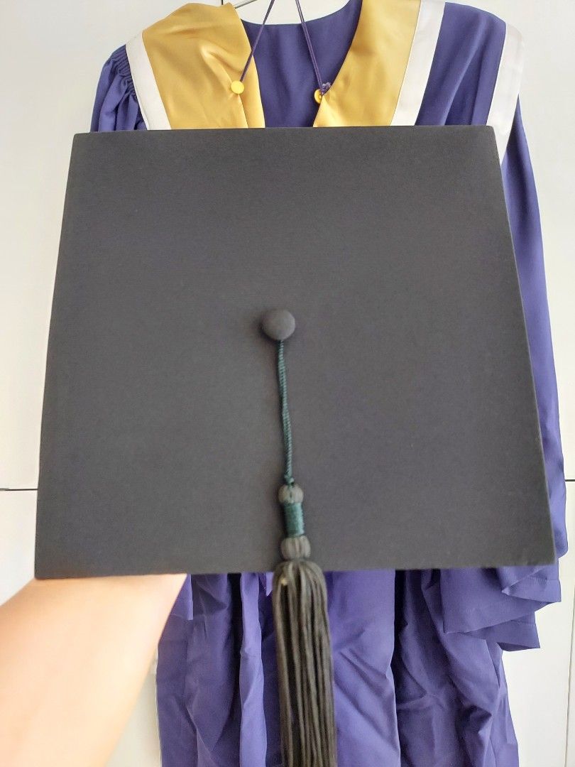 NUS Engineering Graduation Gown with sash and mortar hat, Men's Fashion ...