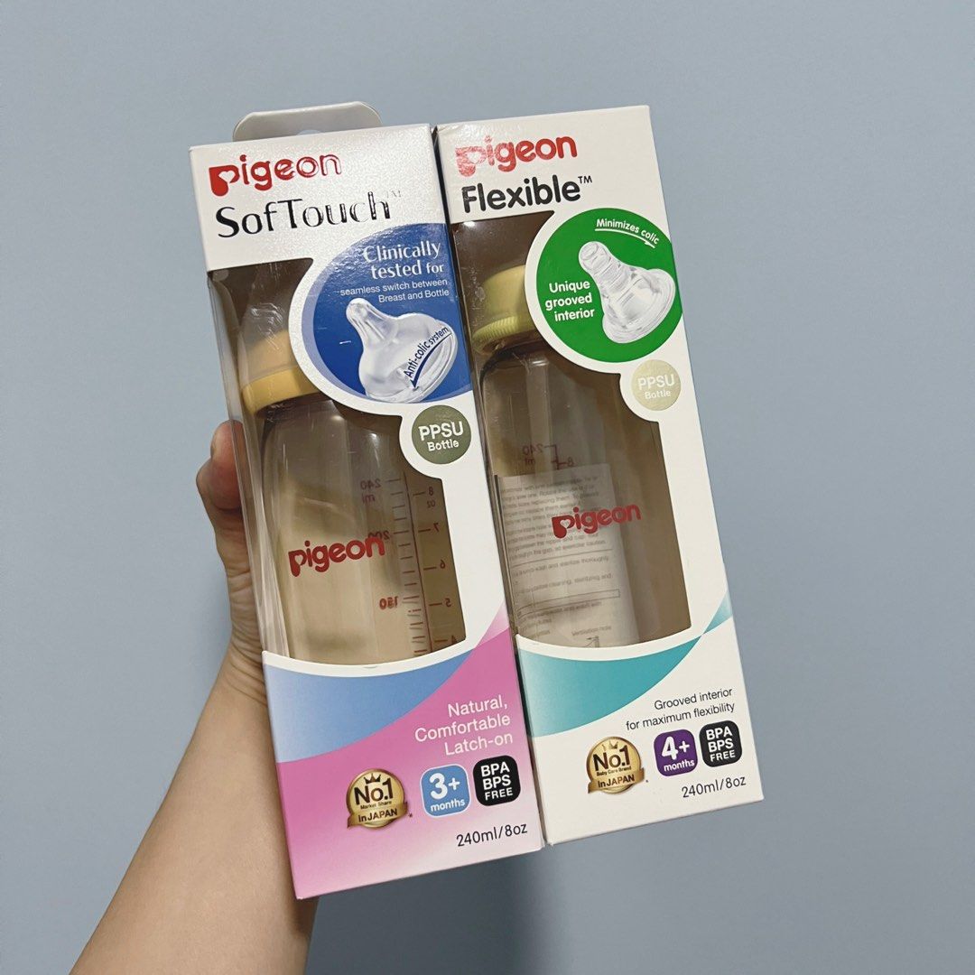 Pigeon PPSU SofTouch and Flexible 240ml Nursing Bottle, Babies & Kids, Nursing & Feeding ...