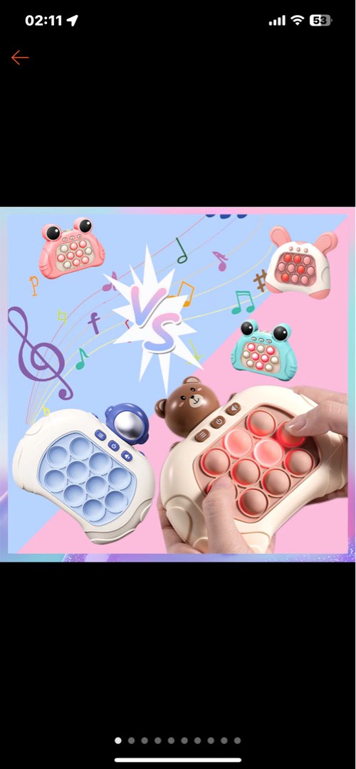 Pop it Quick Push Game Machine Fidget Kids Games Toys Handheld Game ...