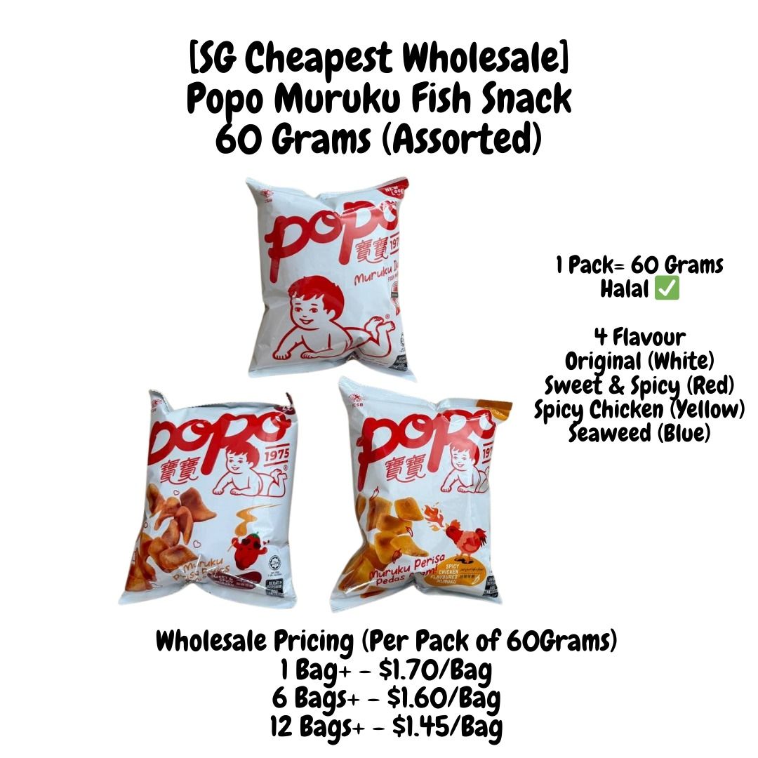 Popo Muruku Fish Snack 60 Grams (Assorted), Food & Drinks, Other Food ...