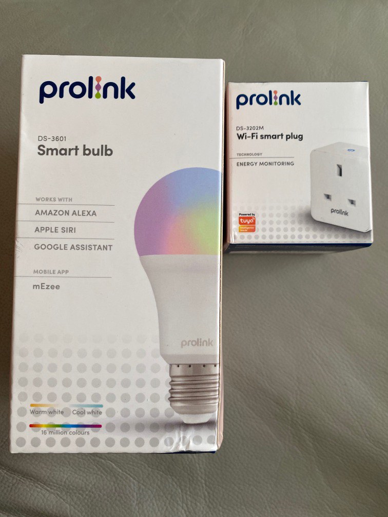 Prolink Smart Bulb DS-3601 (with free Wi-Fi smart plug DS-3202M), Furniture & Home Living ...