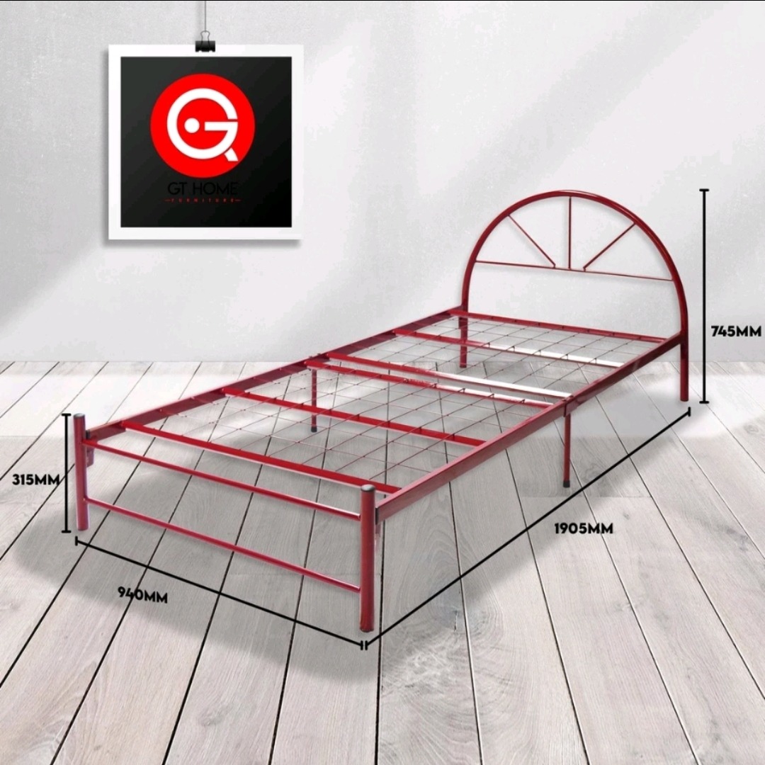 Rangka Katil Merah Red Bed Frame, Furniture & Home Living, Furniture ...