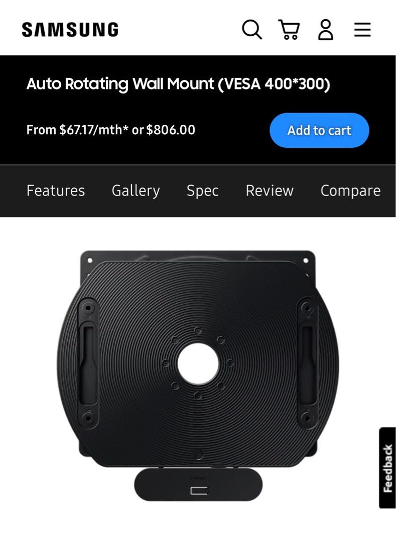 Samsung auto rotate wall mount for 55” 65” TV, TV & Home Appliances, TV ...
