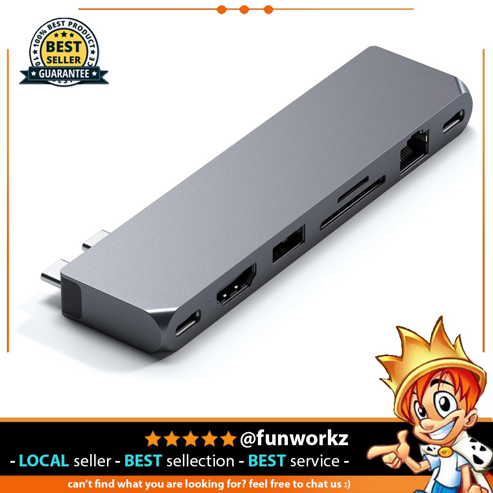 Satechi USB C Hub Multiport Adapter Pro Hub Max - USB4, USB-A Data, USB-C Data, Gigabit Ethernet ...