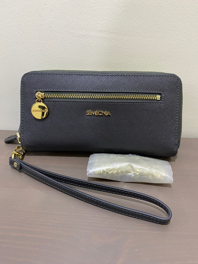 Sembonia Crossgain Leather Double Zip Wallet, Women's Fashion, Bags ...