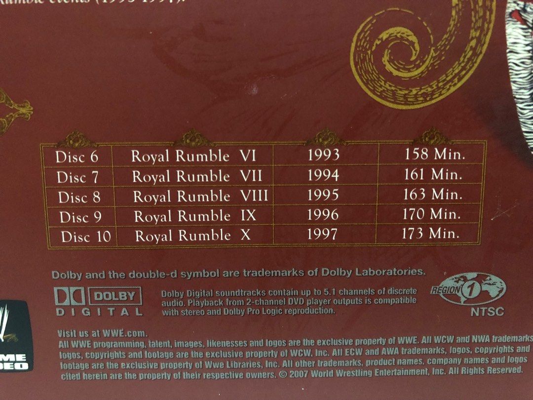 (SET of 3 Boxset) WWE Royal Rumble 1993 to 2007 DVD Complete Anthology ...