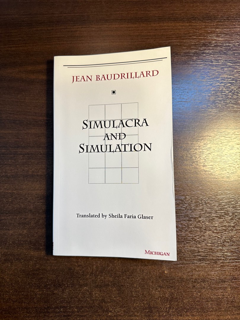 Simulacra and Simulation by Jean Baudrillard, Hobbies & Toys, Books ...