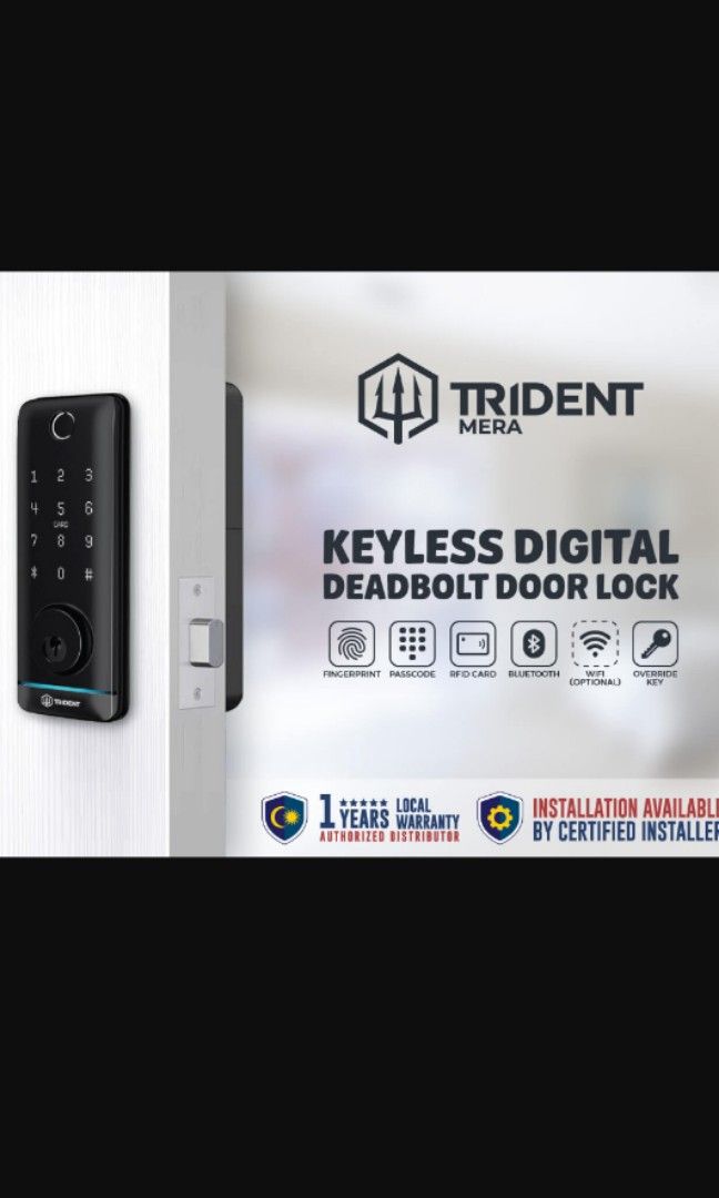 Smart digital deadbolt lock Hdb /Bto/condo, Furniture & Home Living ...