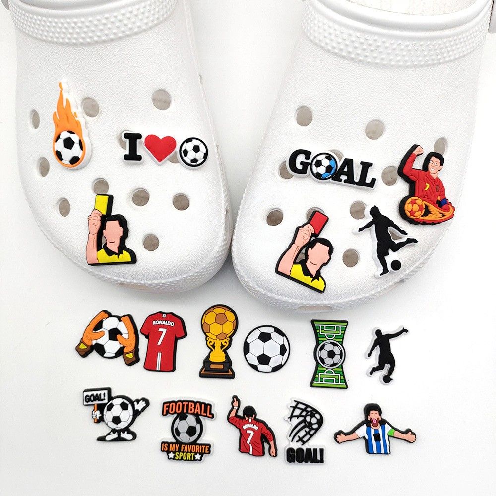 Sport Theme Soccer Football Ronaldo Crocs Jibbitz Charms, Everything ...