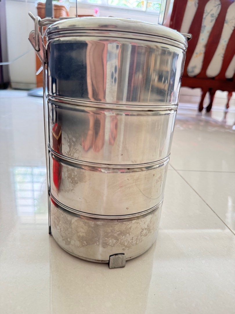 Stainless Steel Tingkat Lunch Box 4-Tier, Furniture & Home Living ...