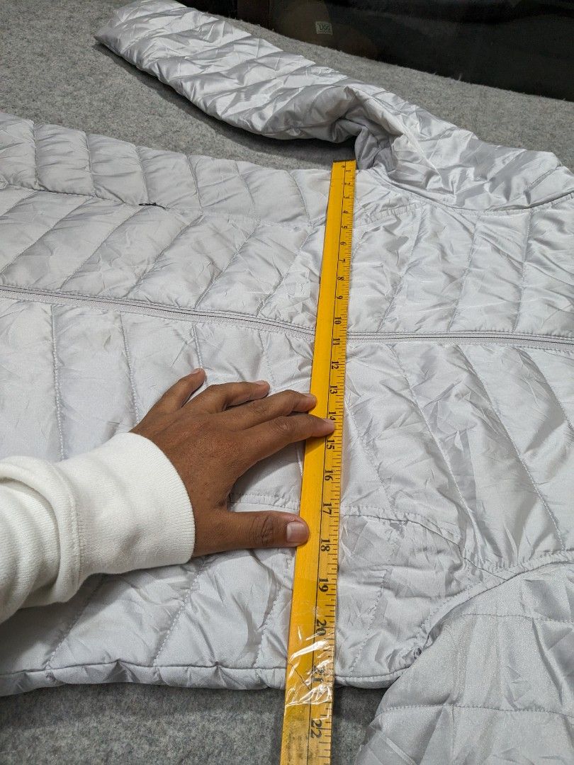 TEKGEAR Warmtech Long Trench Down Puffer Coat Puff Hooded White Winter Thermal Snow Size Large ...