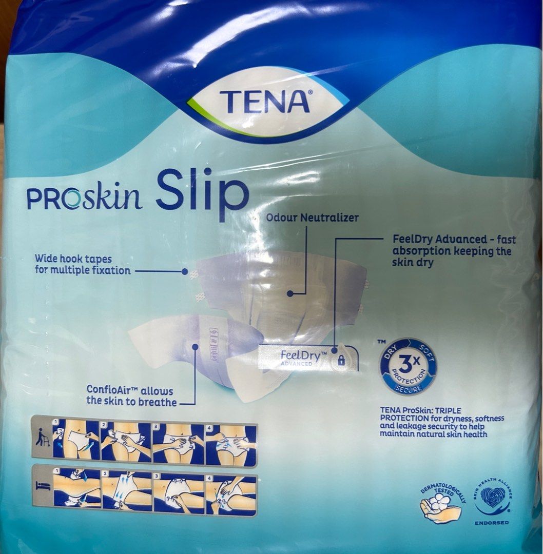 Tena Proskin Slip Adult Diapers Size M, Health & Nutrition, Assistive & Rehabilatory Aids, Adult ...
