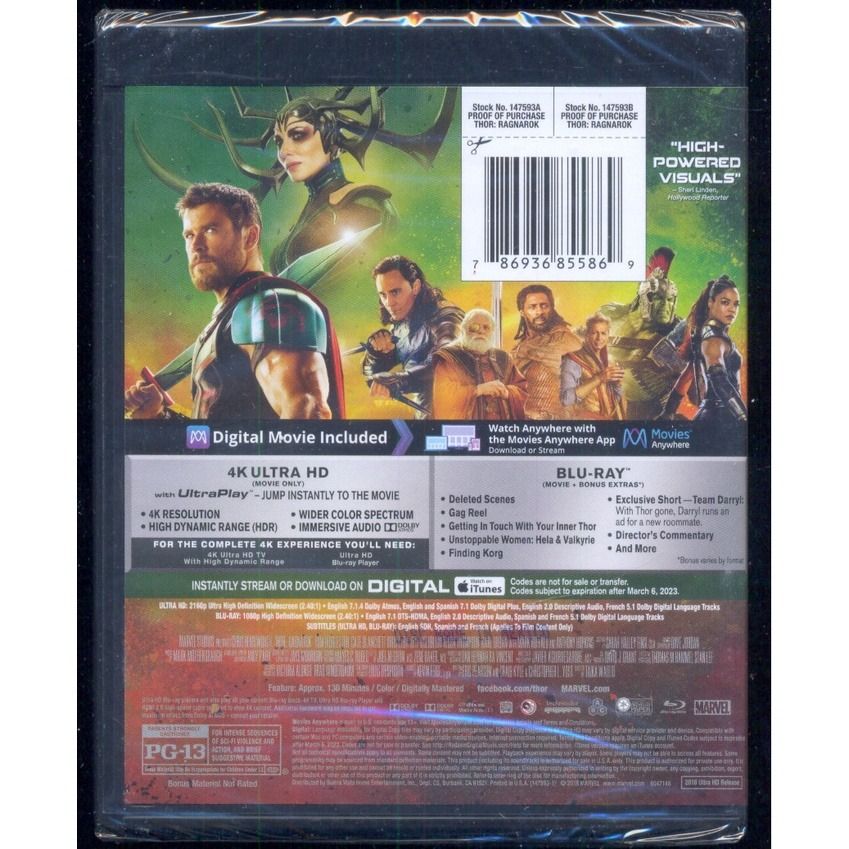 Thor Ragnarok 4K [ Blu-Ray ], Hobbies & Toys, Music & Media, CDs & DVDs ...
