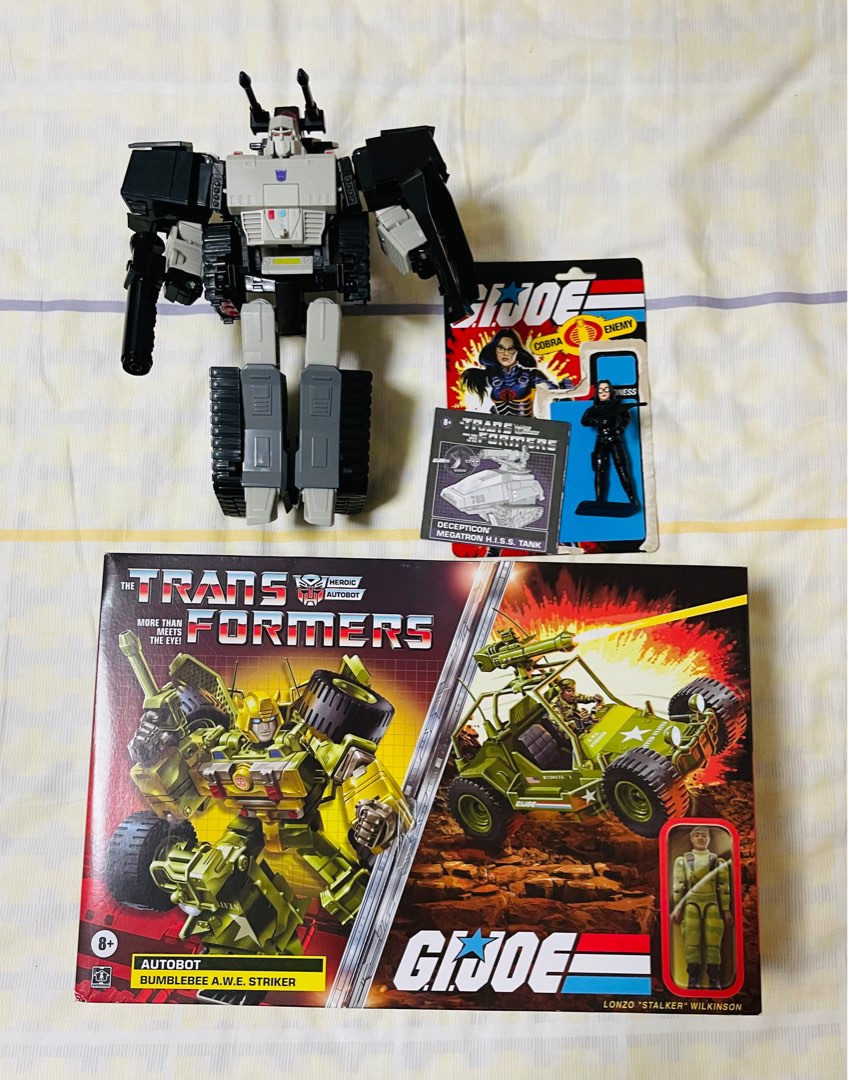 Transformers GI G.I. Joe collab Megatron HISS and Bumblebee Striker ...