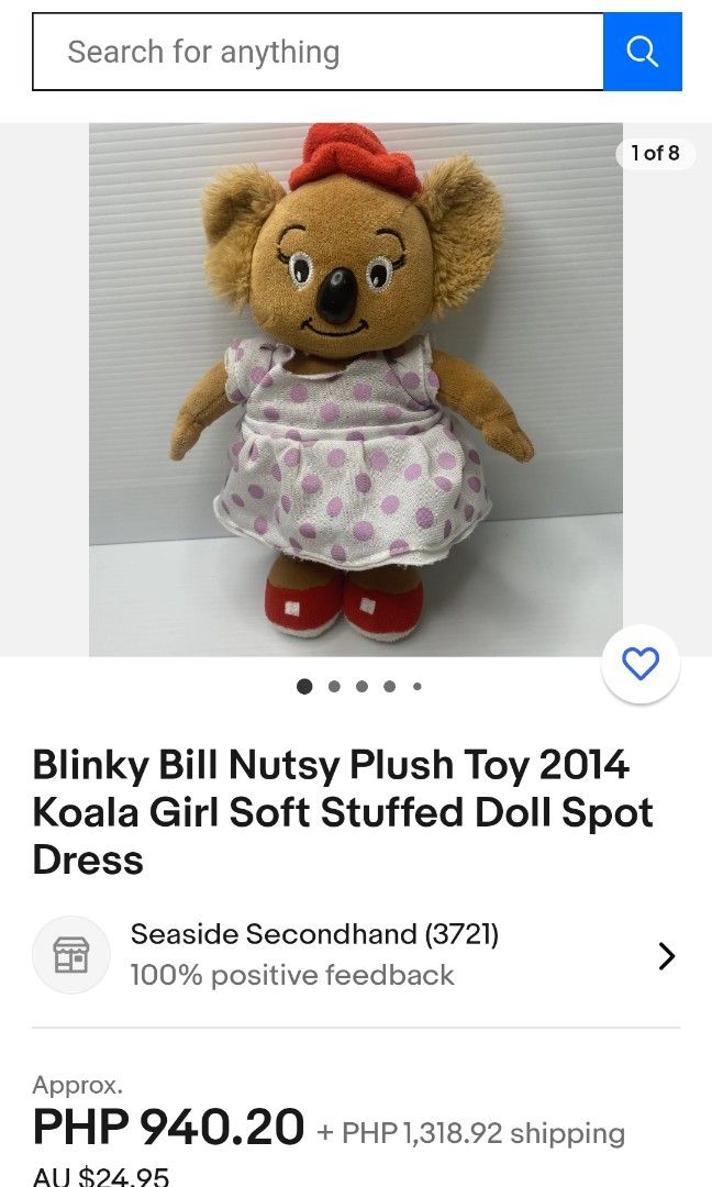 VERY CUTE BLINKY BILL NUTSY KOALA GIRL PLUSH DOLL, Hobbies & Toys, Toys ...
