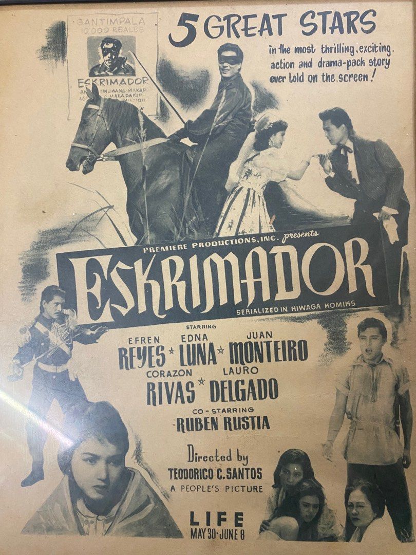 Vintage Antique Tagalog Movie Ad - Efren Reyes, Ruben Rustia on ...
