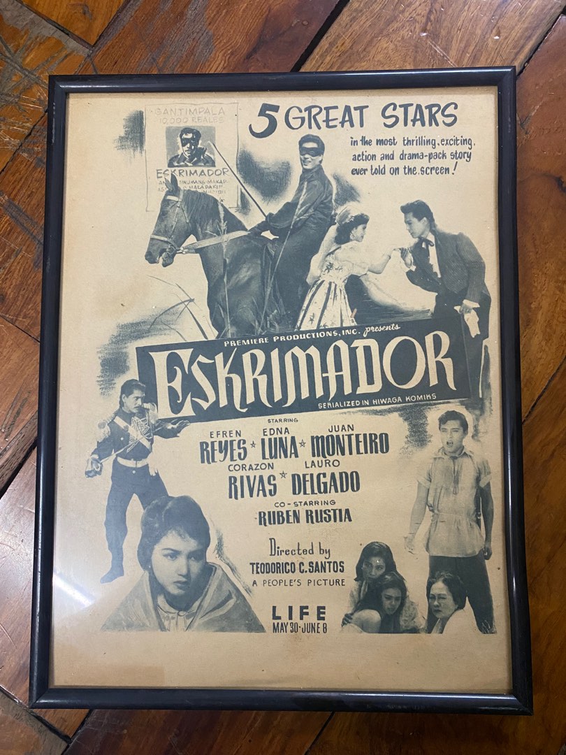 Vintage Antique Tagalog Movie Ad - Efren Reyes, Ruben Rustia on ...