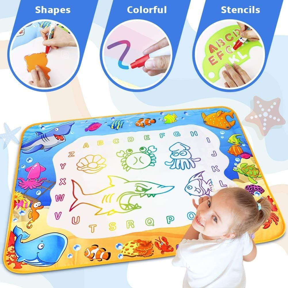 Water Drawing Mat- Kids Aqua Water Doodle Mat Toy - Colorful Bring ...