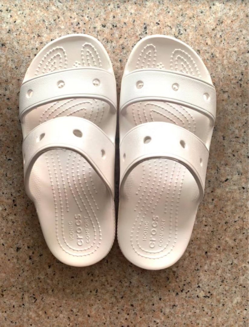 White Crocs, Women's Fashion, Footwear, Flipflops and Slides on Carousell