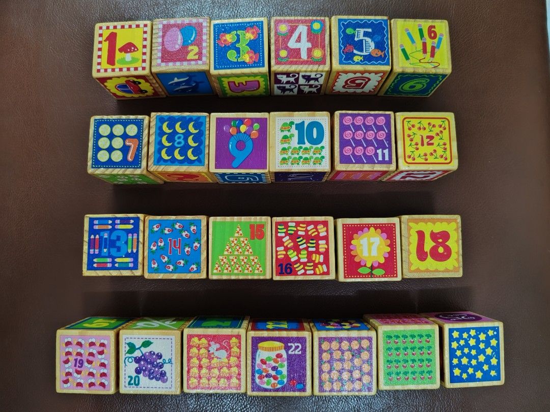 Wooden Cube Numbers & Countings (B10), Hobbies & Toys, Toys & Games on ...