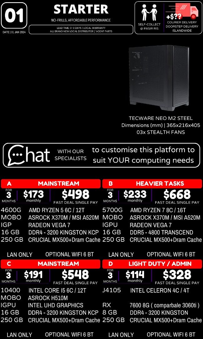 WORKSTATION NEO M2 STL BUILDS | INTEL CORE I5 AMD RYZEN 5 4500 5600 ...
