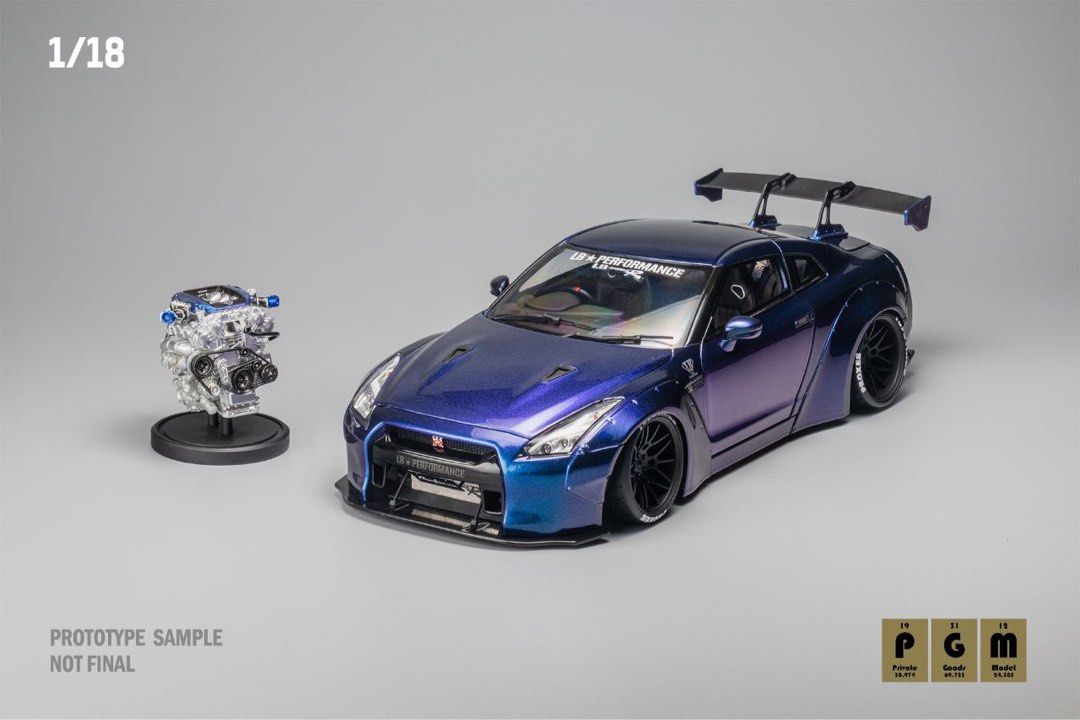 1/18 PGM Nissan GTR R35 LB with Engine (full opening diecast), Hobbies ...