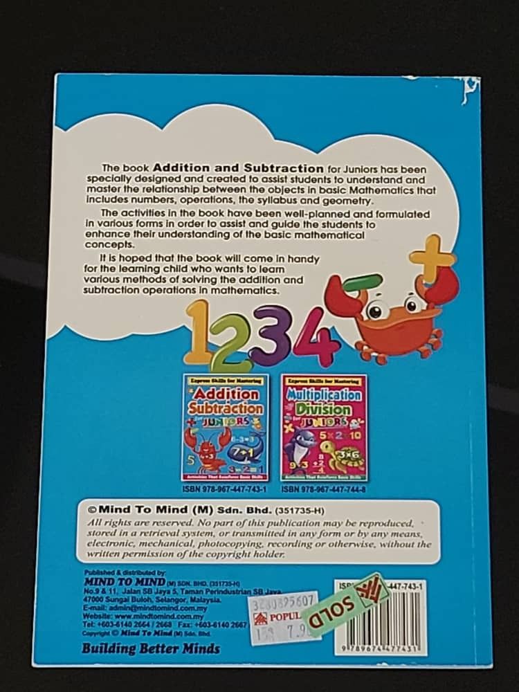 Addition and Subtraction book, Hobbies & Toys, Books & Magazines ...