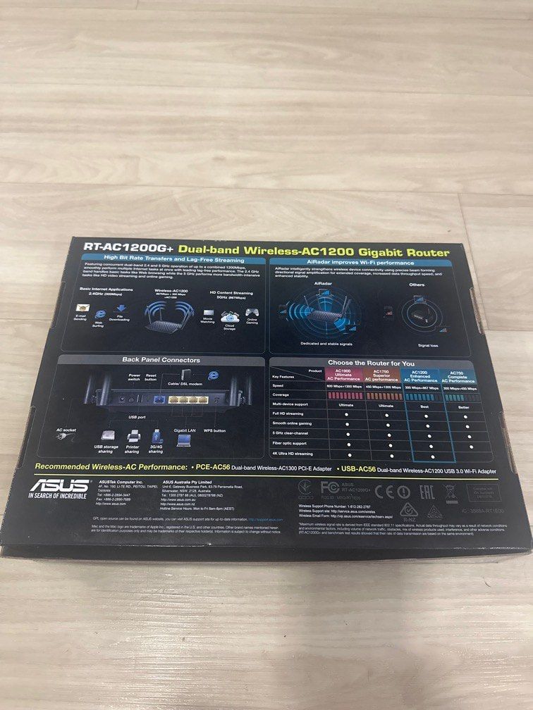 ASUS RT-AC1200G+ Router, Computers & Tech, Parts & Accessories ...