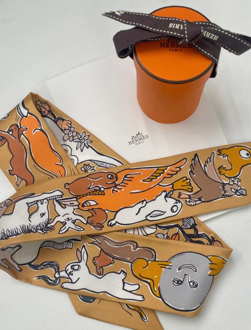 Authentic Hermes Twilly 1001 rabbit, Luxury, Accessories on Carousell