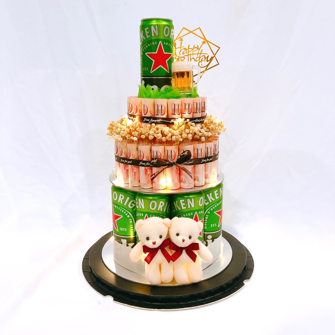 Beer Money Cake Tower, Food & Drinks, Gift Baskets & Hampers on Carousell