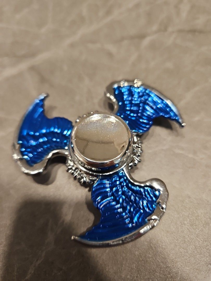 Blue Silver Angel Wings Metal Fidget Finger Spinner, Hobbies & Toys ...