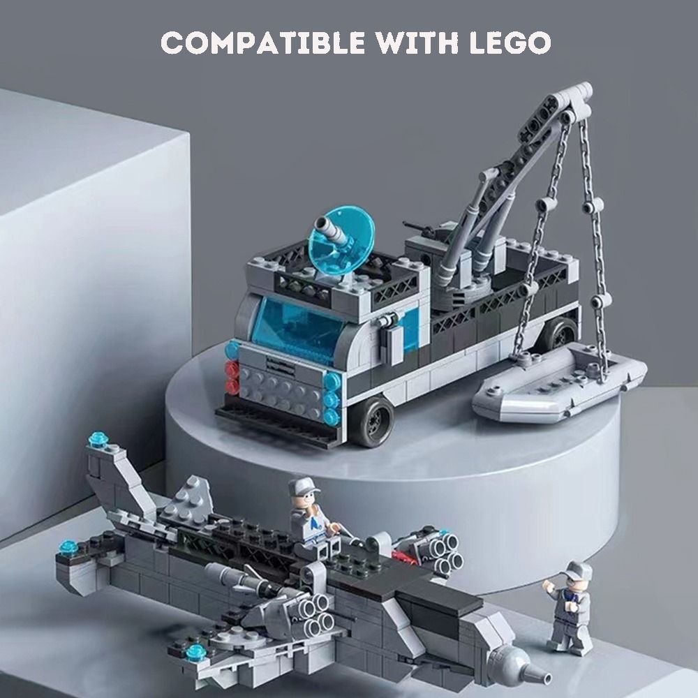 Building block battleship set Military destroyer missile ship model ...