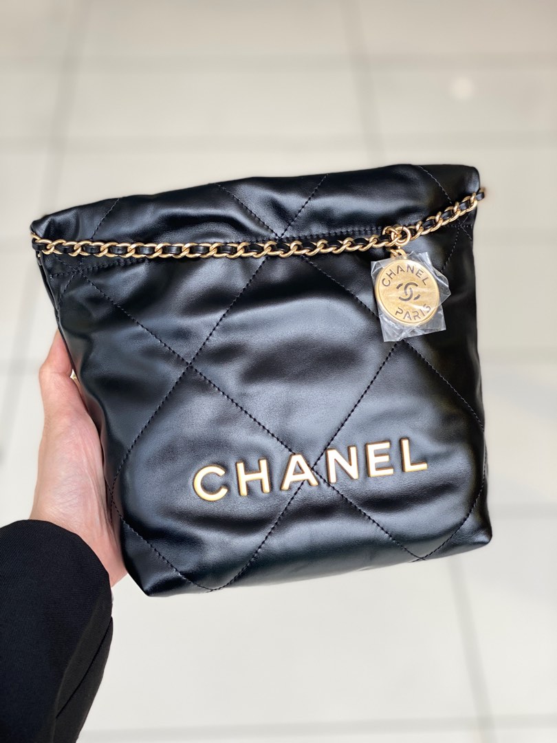 Chanel Mini 22 in Black GHW, Luxury, Bags & Wallets on Carousell