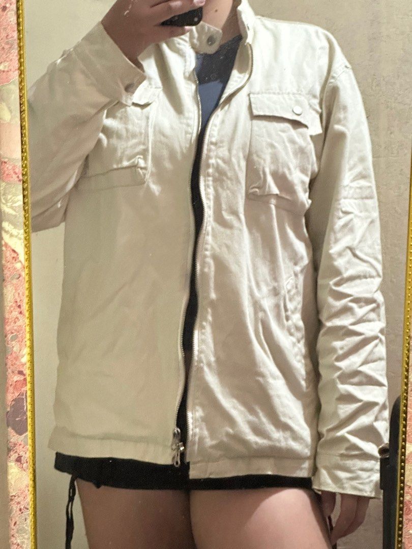 cream utility jacket, Women's Fashion, Coats, Jackets and Outerwear on ...