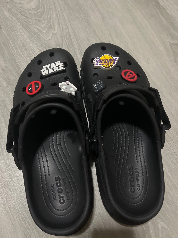 Crocs with free buttons, Women's Fashion, Footwear, Flipflops and ...