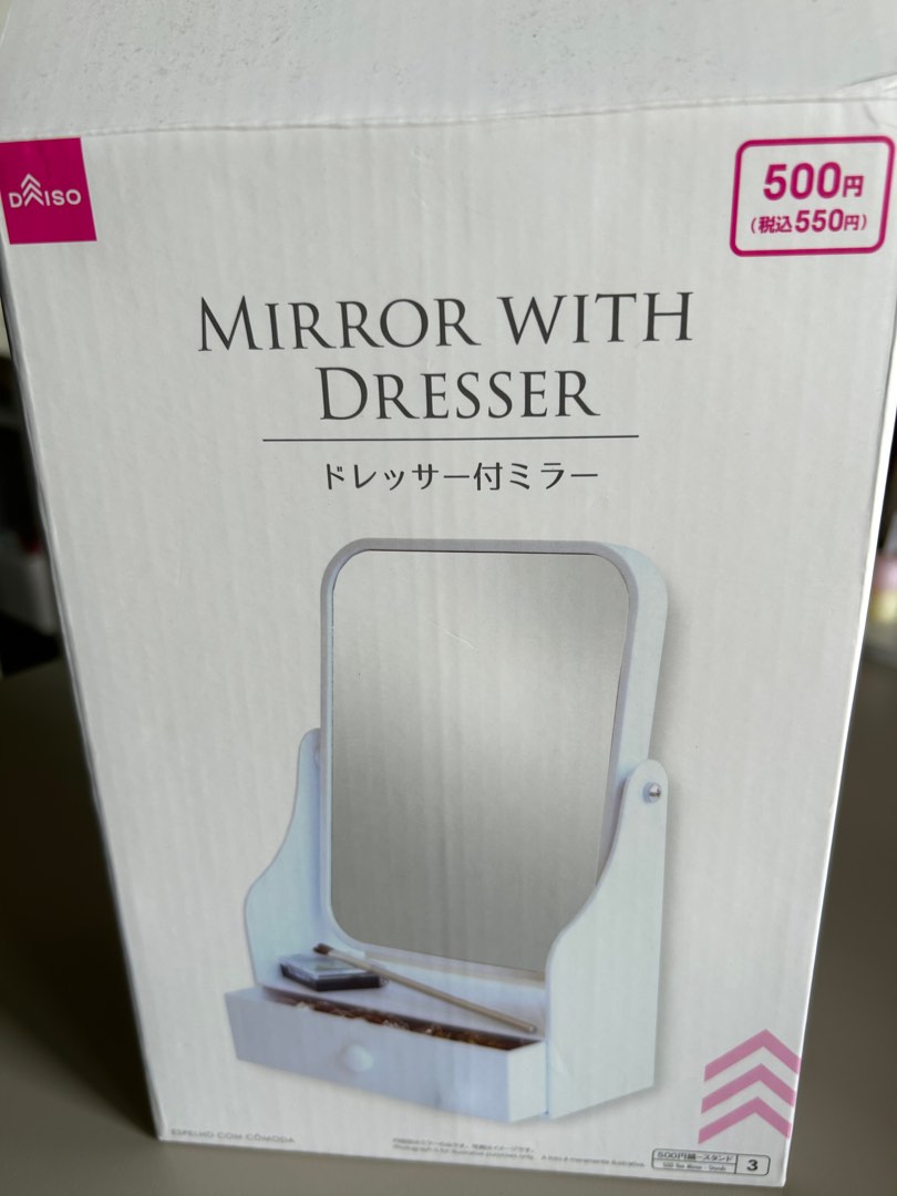 Daiso Mirror with Dresser, Furniture & Home Living, Furniture, Other ...