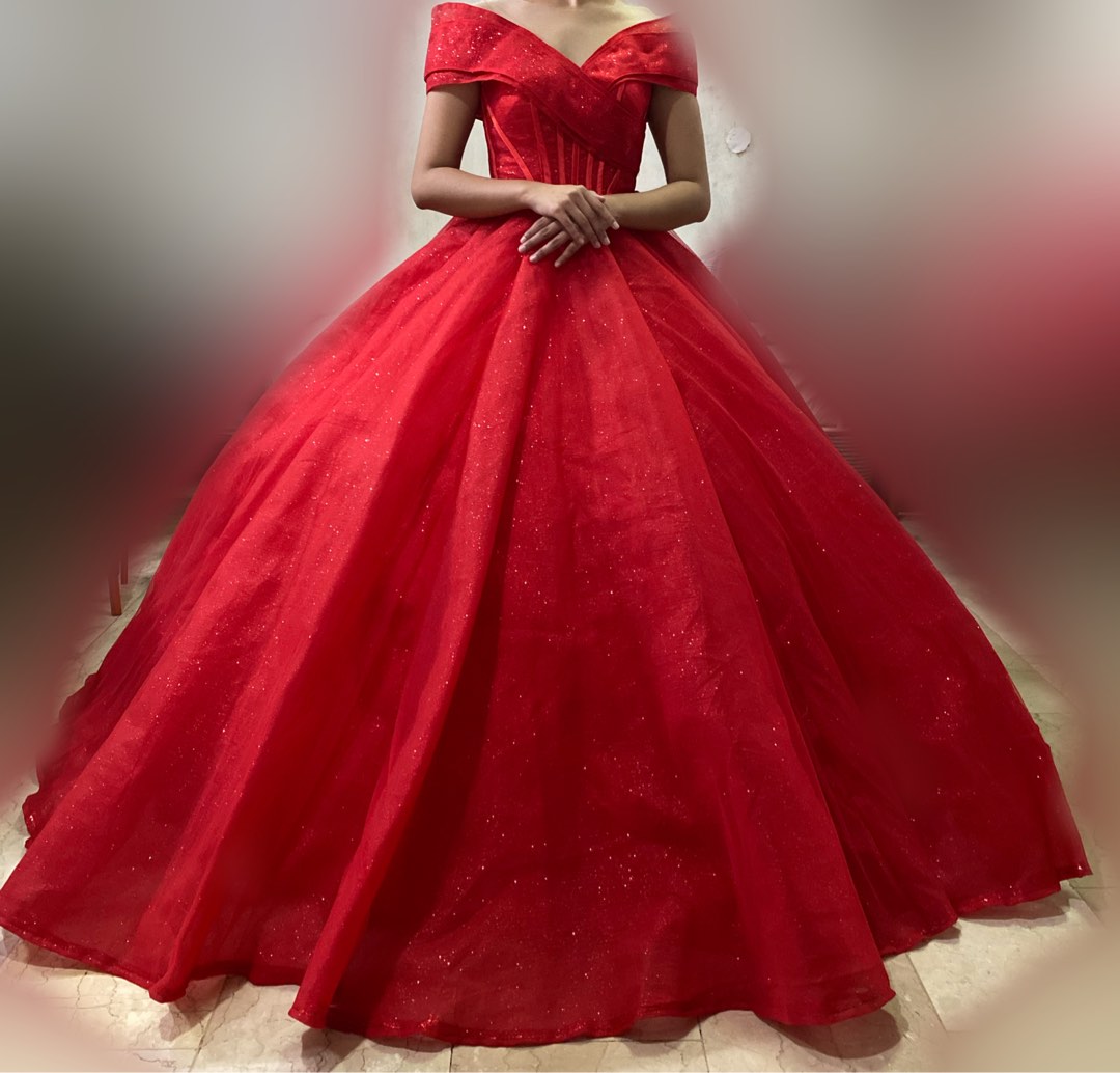 Debut Red Ball Gown, Women's Fashion, Dresses & Sets, Evening dresses ...