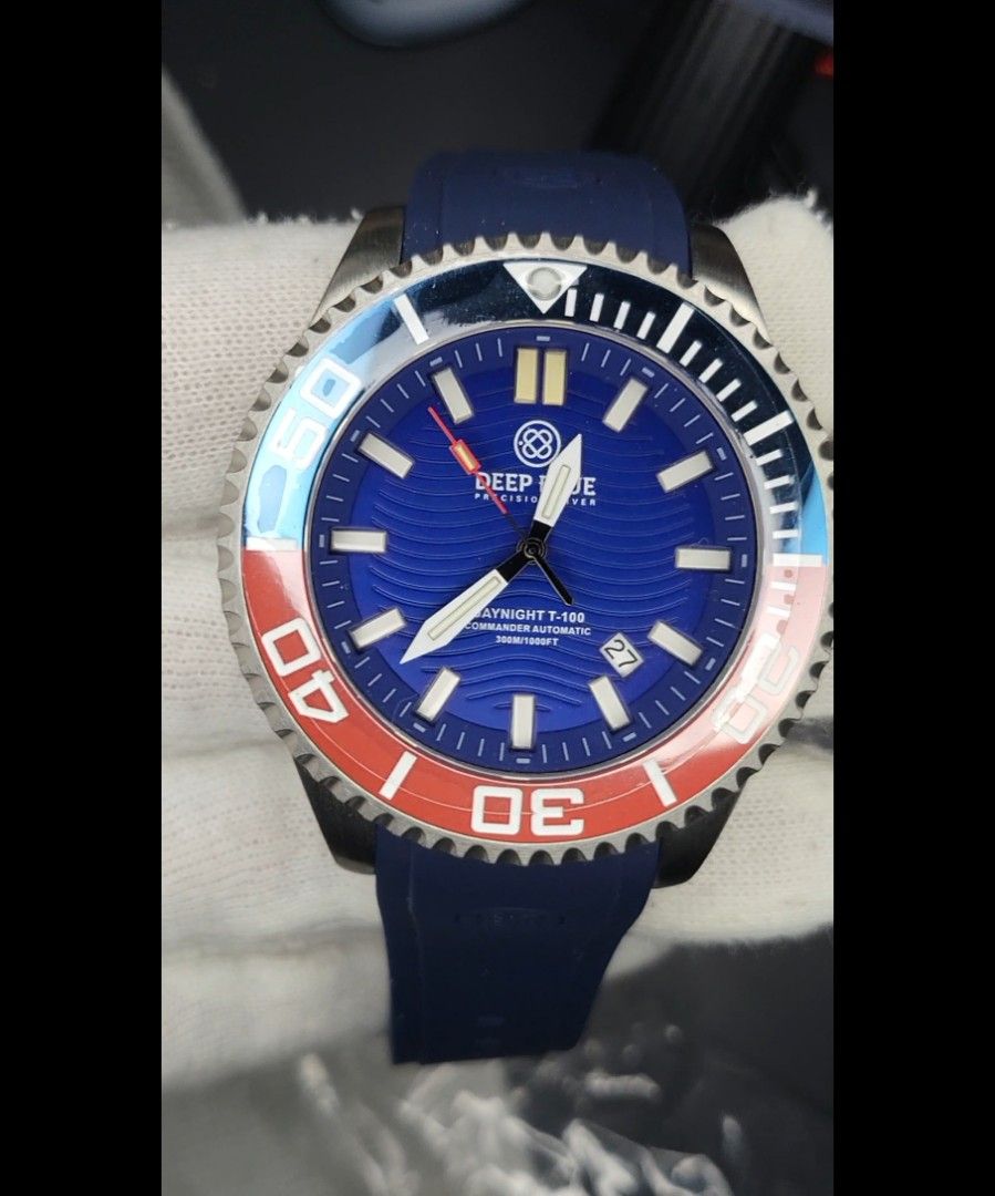 Deep Blue Day Night Commander Tritium Gas Tube T100 (NOS), Men's ...