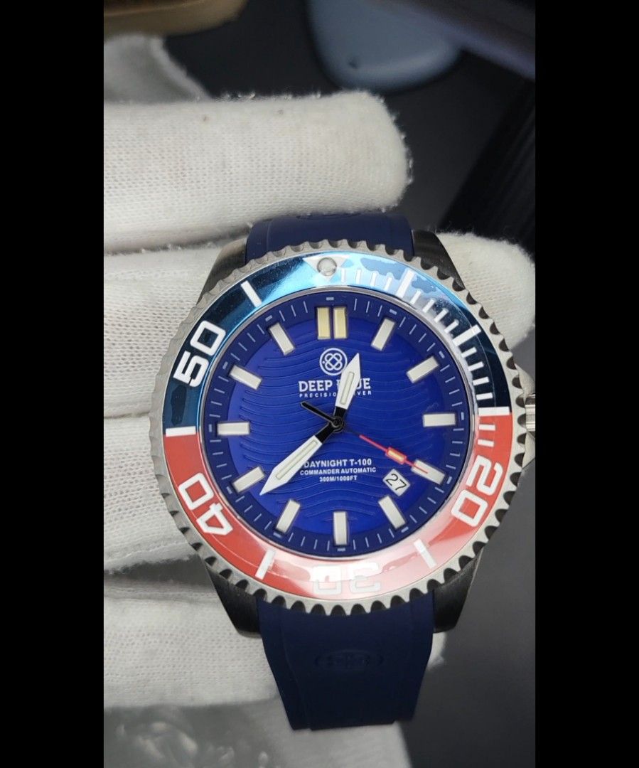 Deep Blue Day Night Commander Tritium Gas Tube T100 (NOS), Men's ...