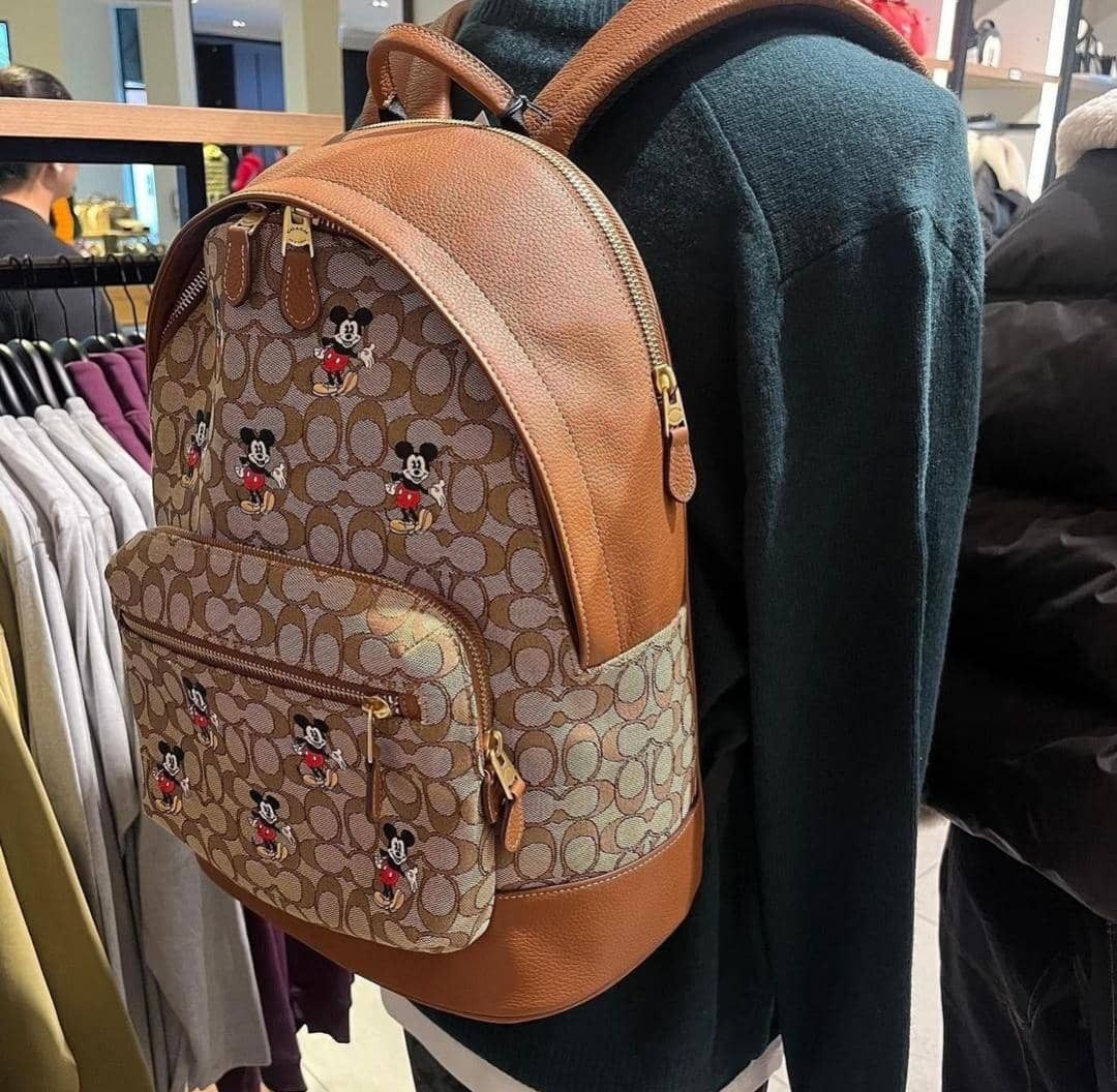 DISNEY X COACH WEST BACKPACK IN SIGNATURE JACQUARD WITH MICKEY MOUSE ...