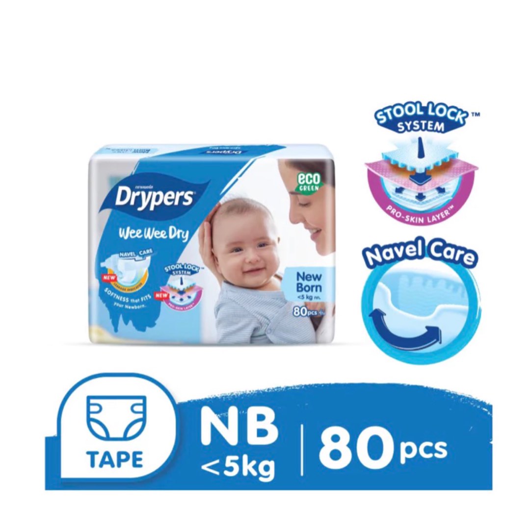 Drypers Newborn diapers, Babies & Kids, Bathing & Changing, Diapers ...