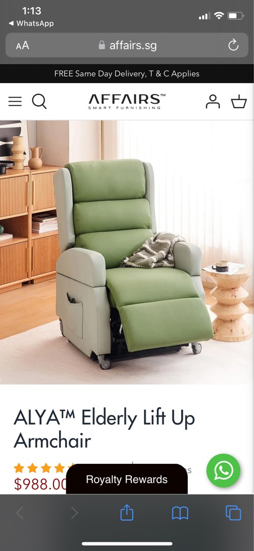 Alya elderly lift up arm chair , Furniture & Home Living, Furniture ...